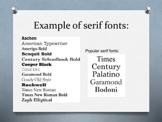 Types of Fonts | PPTX