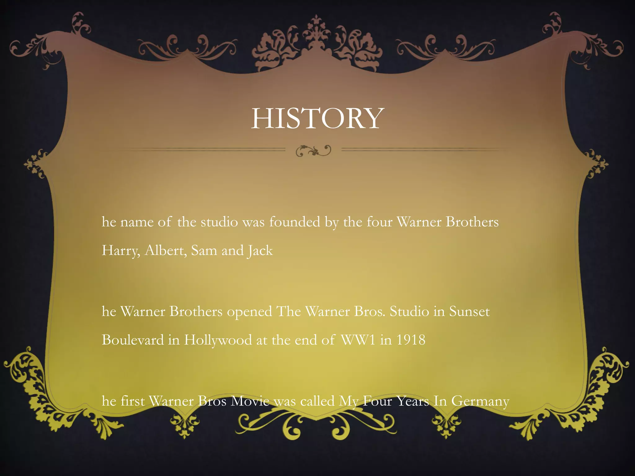 Warner Brothers Presentation | PPT