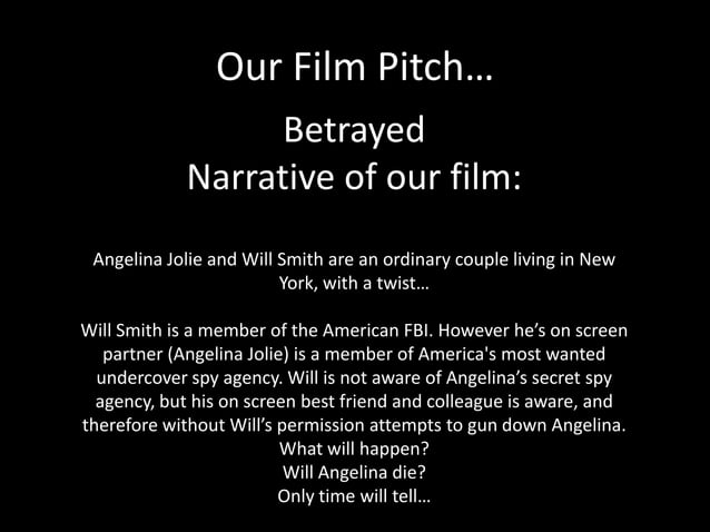 Media presentation film pitch | PPT