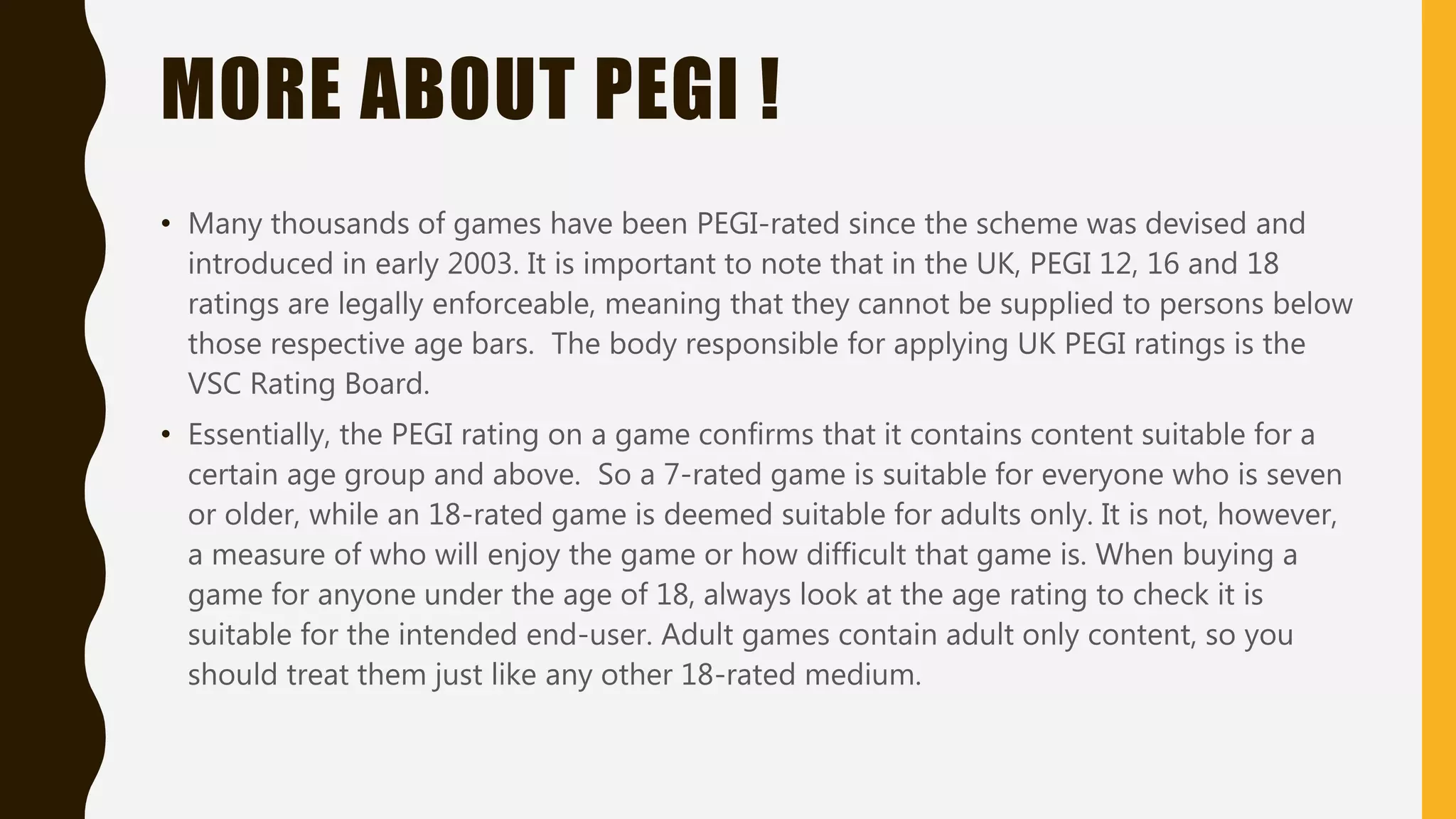 PEGI Presentation By Omer Faheem | PPT