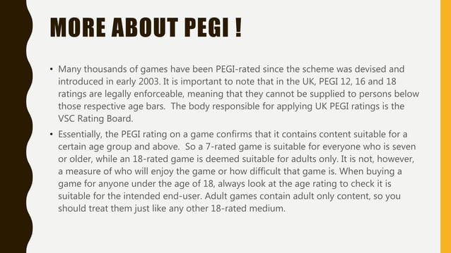 PEGI Presentation By Omer Faheem | PPT