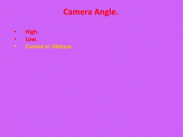 Assignment 4 - camera shots, movement, angles and compisition | PPT