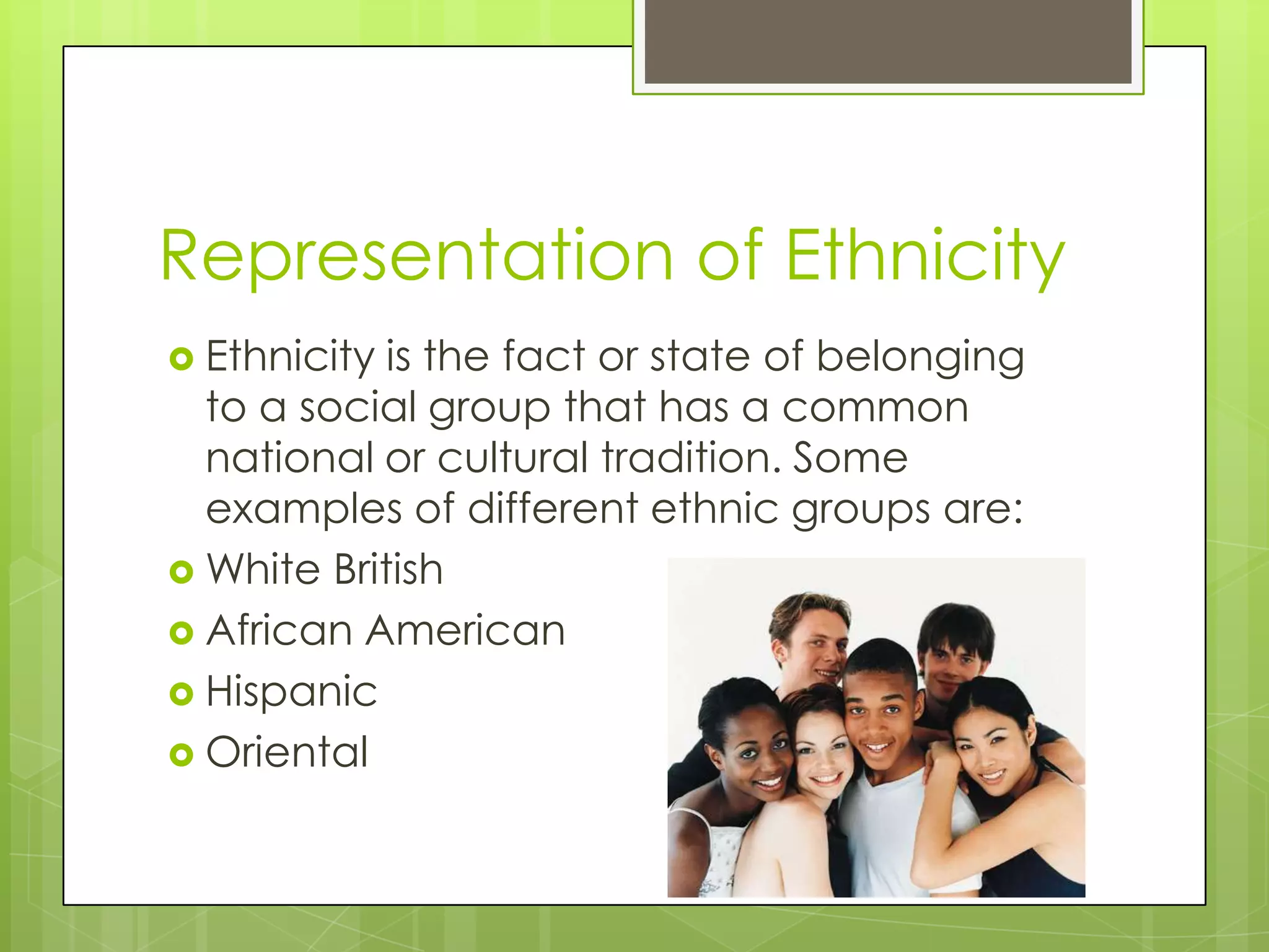 Media presentation on representation stereotypes and verisimilitude | PPT
