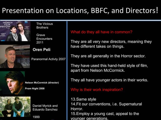 Media presentation reseach into bbfc rating and locations | PPT