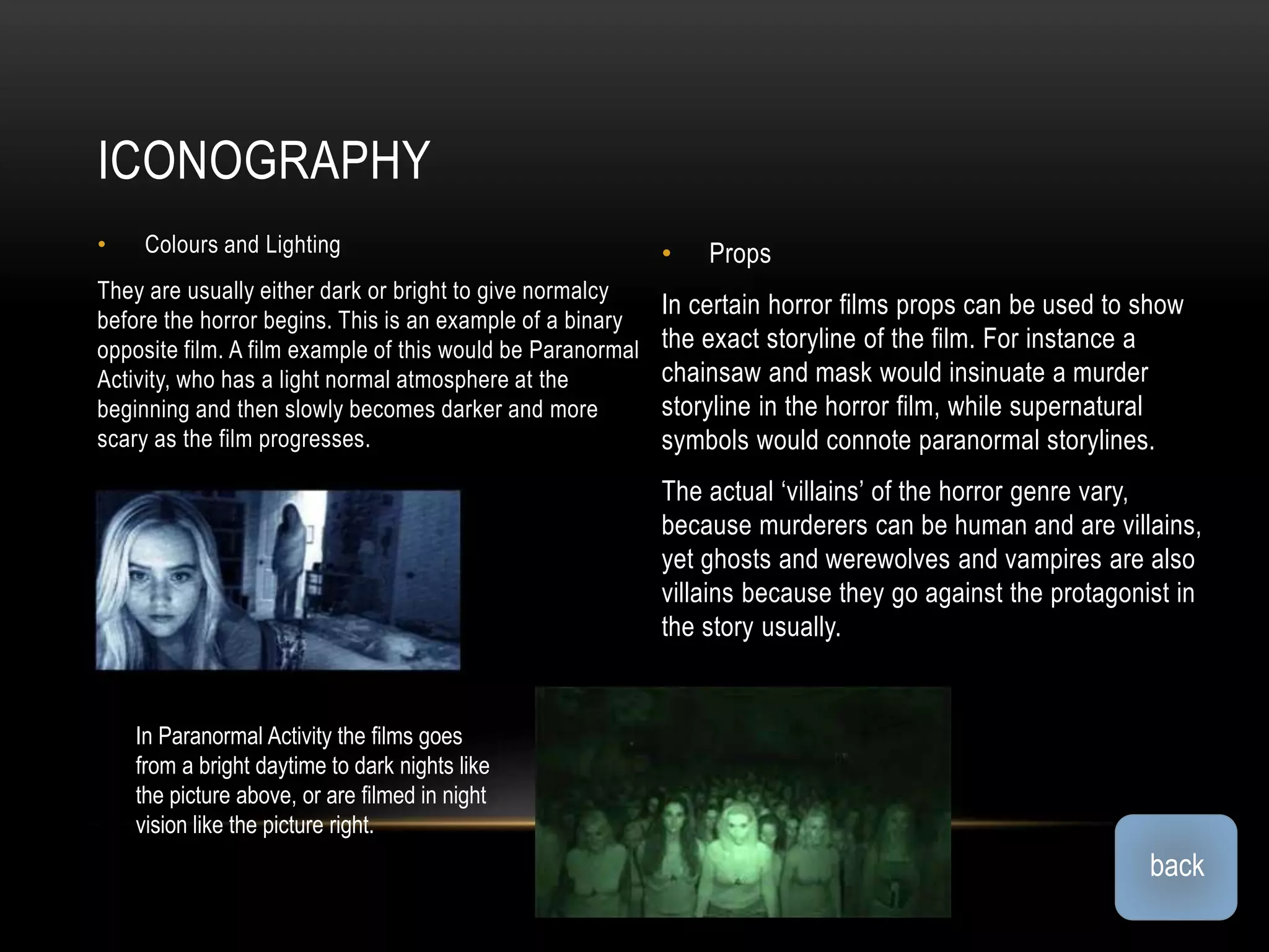 Horror Genre Presentation | PPSX