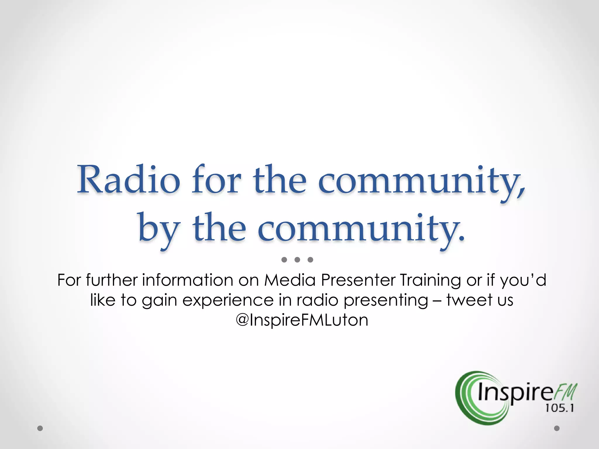 Media presenter training tips | PPT