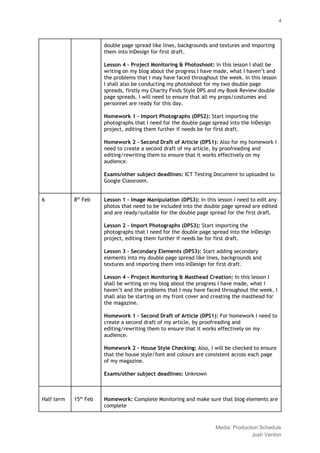 Media: Production Schedule (Updated)