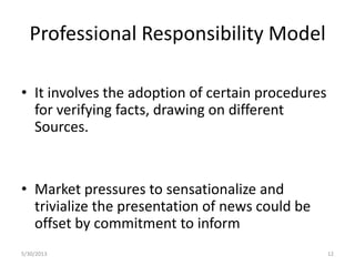 Media professional responsibility model & defects of media traditional ...