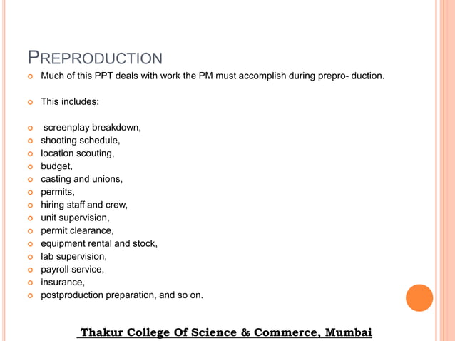 Media project management Part (B) | PPT