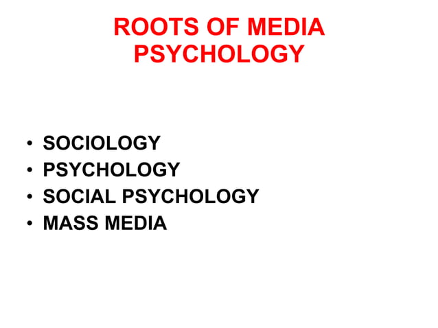 Media Psychology An Introduction | PPT
