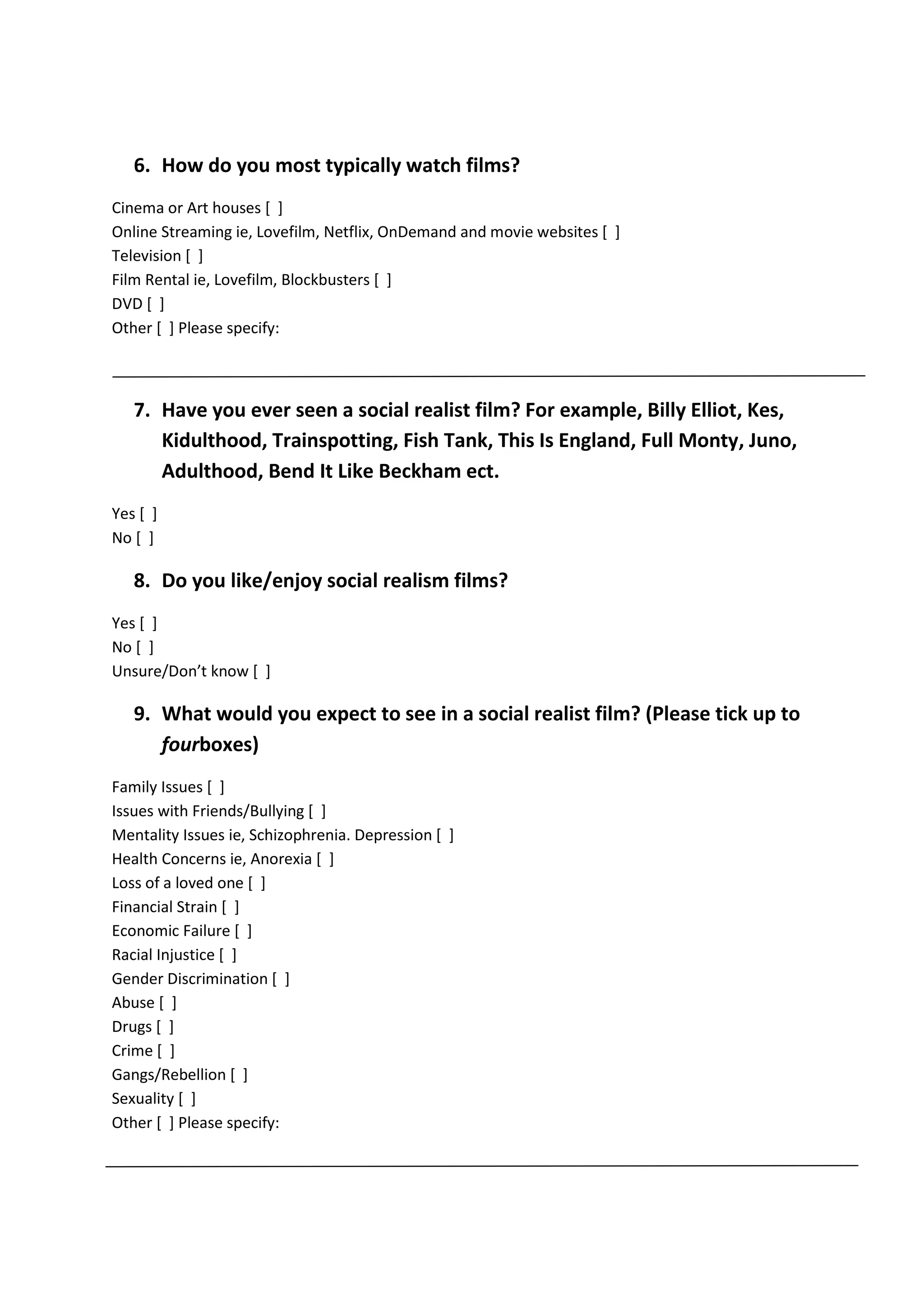 Media Questionnaire | DOCX