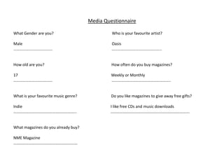 Media questionnaire | PPTX
