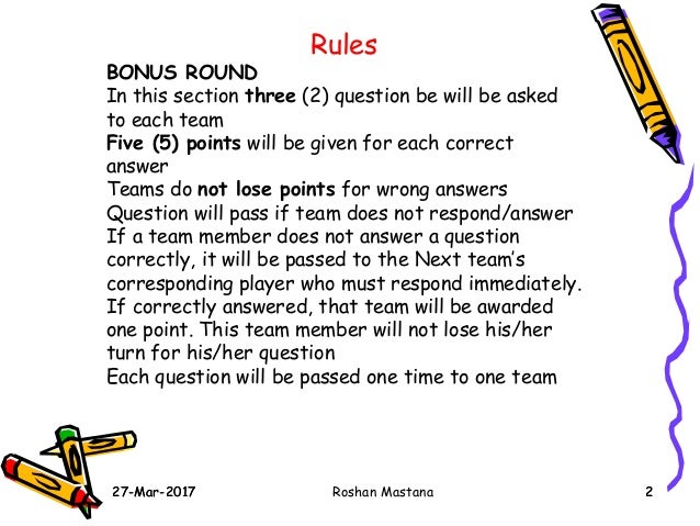 Media quiz bonus round