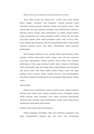 Media realia,video,kmputer,foto,gambr,permainan simulasi | PDF