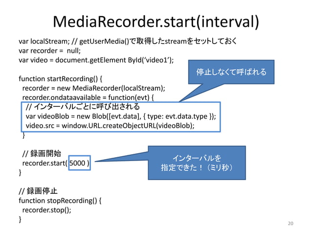 MediaRecorder と WebM で、オレオレ Live Streaming | PPT