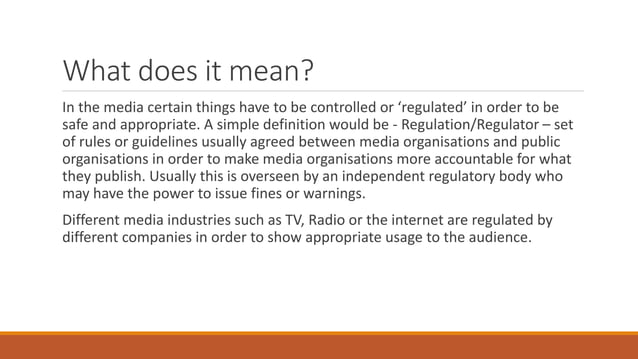 Media regulation | PPT