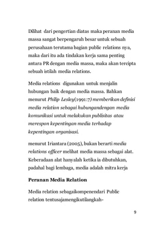Media relation kelompok 7 | DOCX