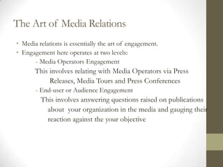 Media relations and PR planning | PPTX