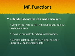 Media Relations Functions: An Overview | PPT