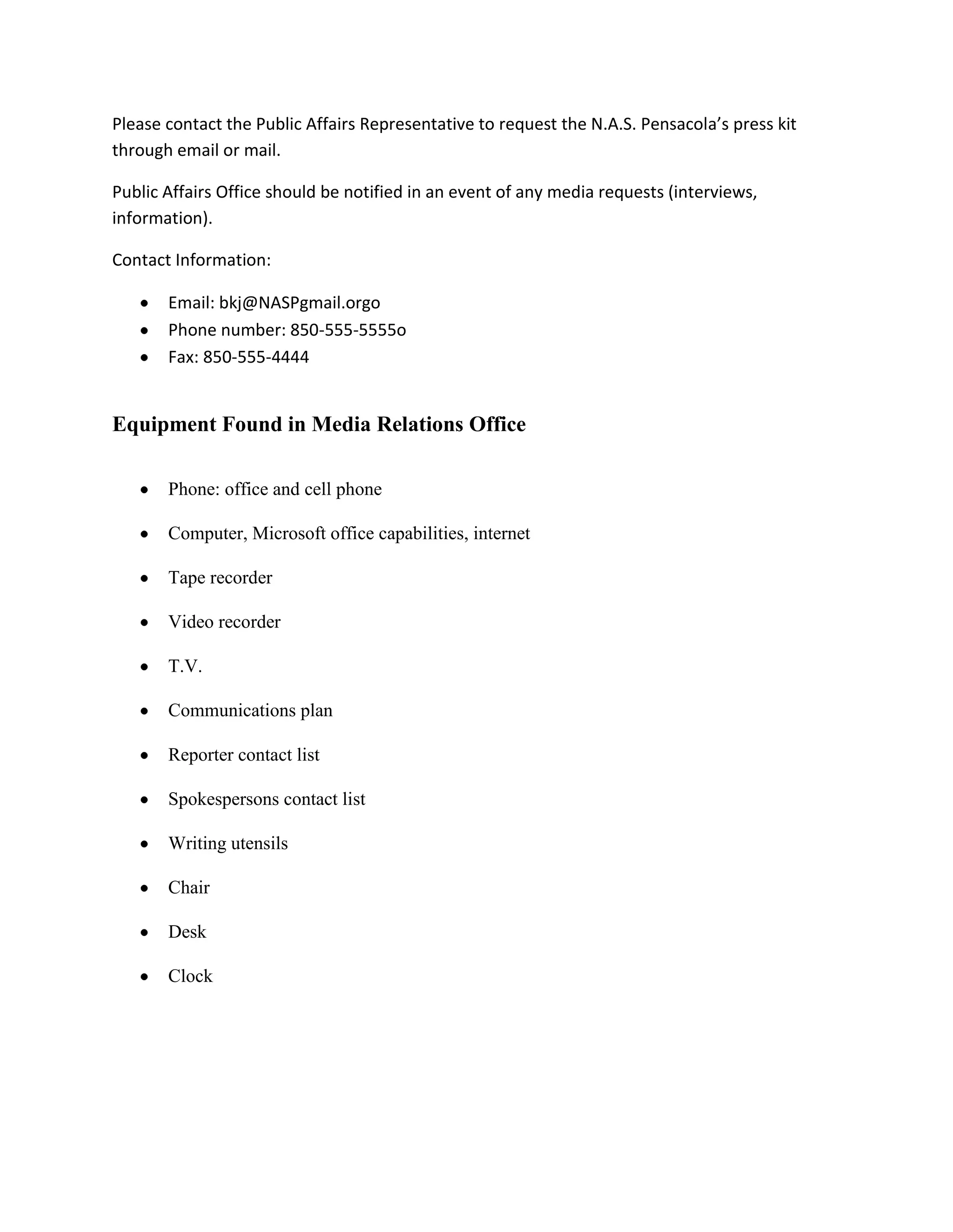 Media relations policy | DOCX