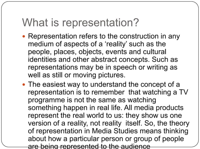 Media Representation | PPTX