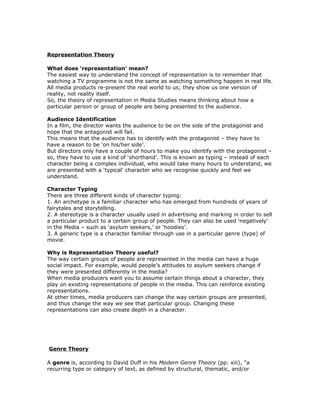 Media representation theory | DOC