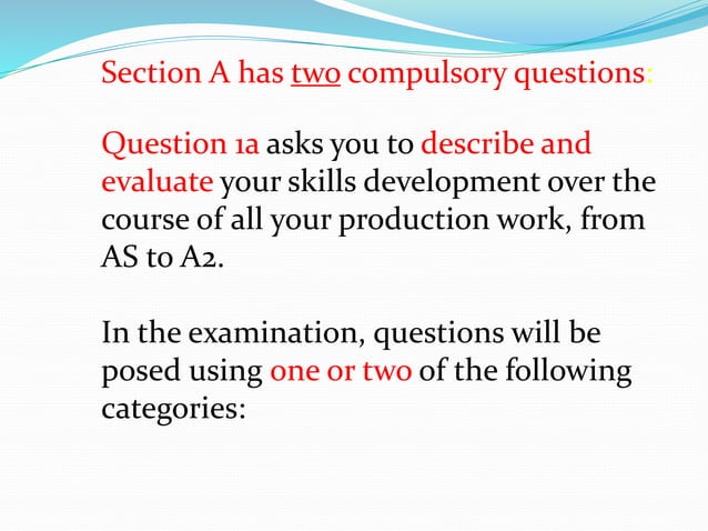 Media Requirements for A2 | PPT
