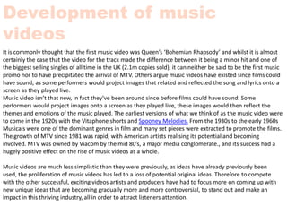 Media research music videos | PPTX