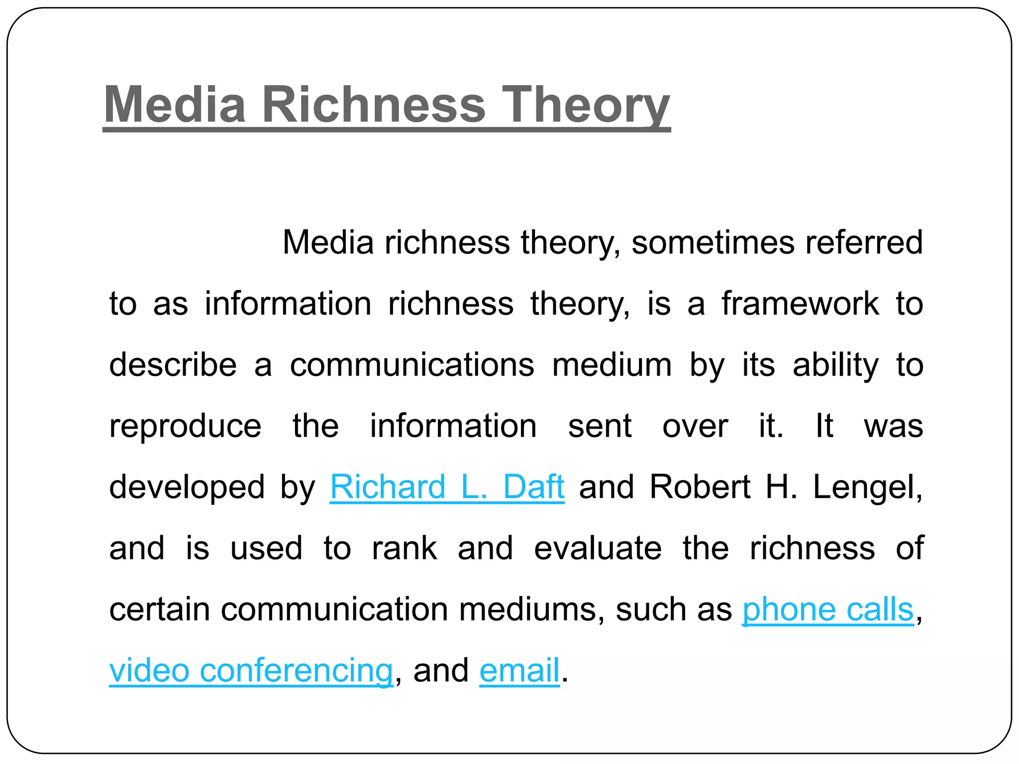 Media richness theory | PPTX