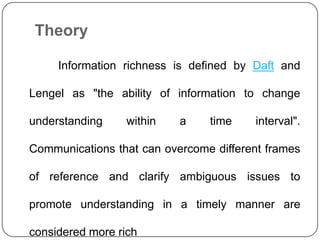 Media richness theory | PPTX