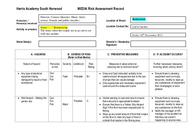 Media Risk Assessment