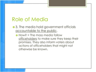 Media role in policymaking | PPTX