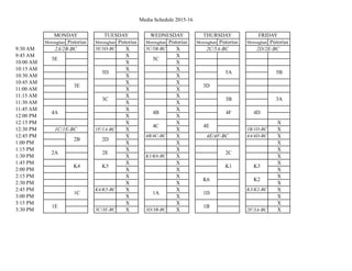 Media schedule a 15 16 | PDF