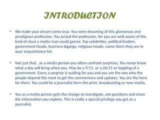 MEDIA SCHOOL PRESENTATION for Journalism | PPTX