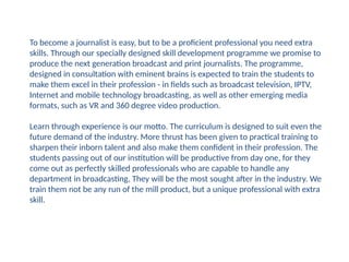 MEDIA SCHOOL PRESENTATION for Journalism | PPT