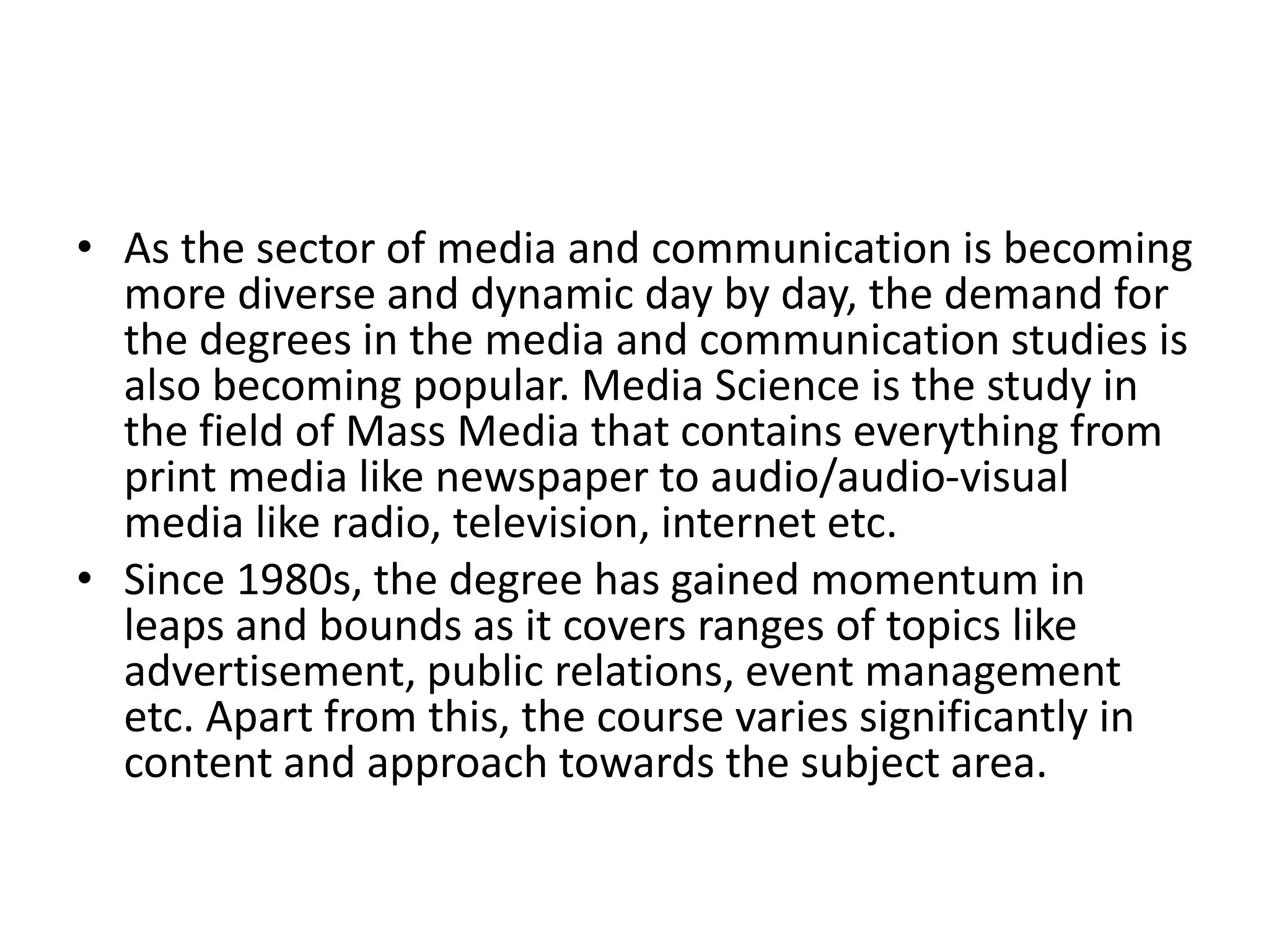 Media science & its Career Scope | PPTX
