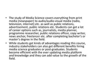 Media science & its Career Scope | PPTX