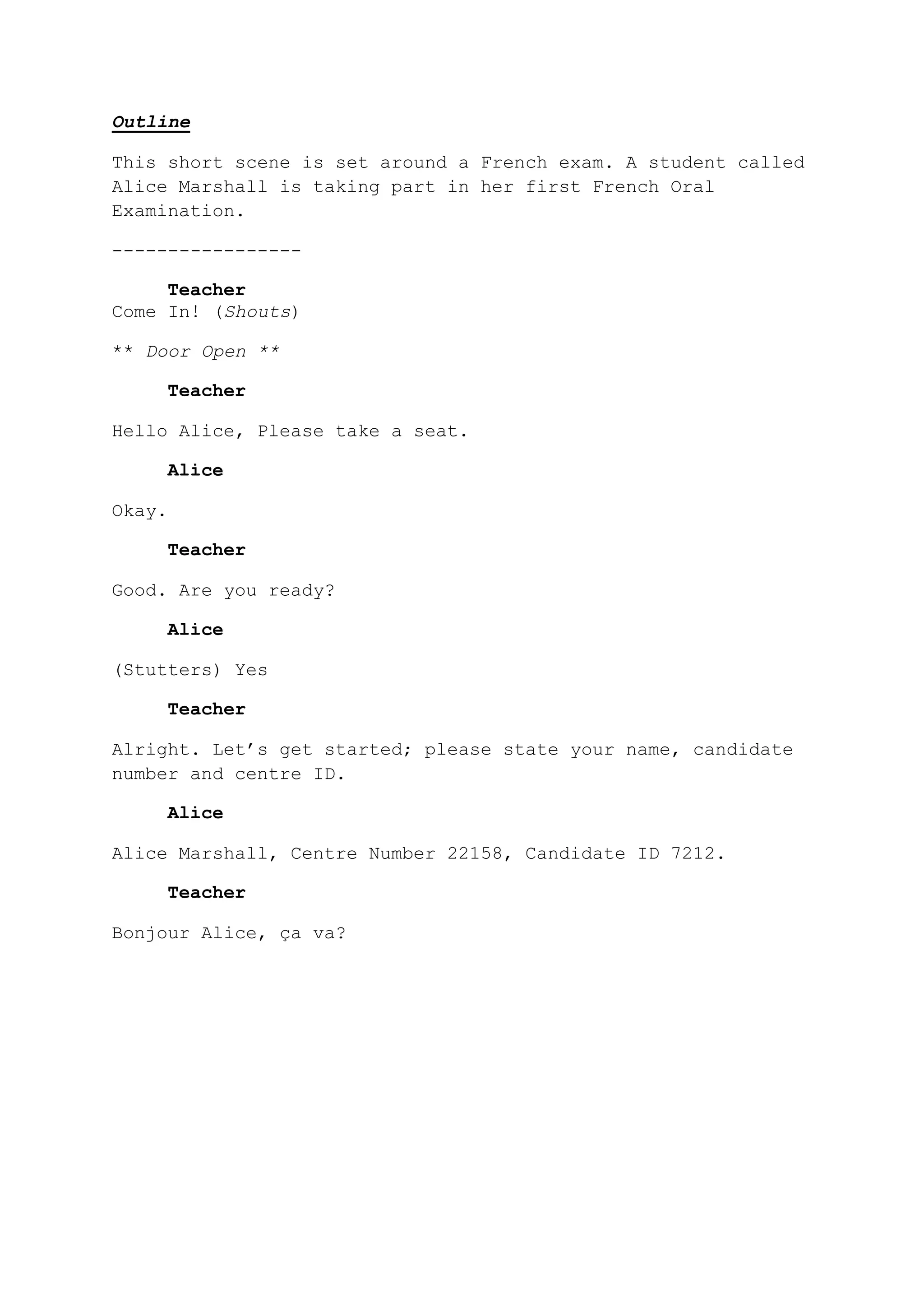 Media Script French Exam. | DOCX