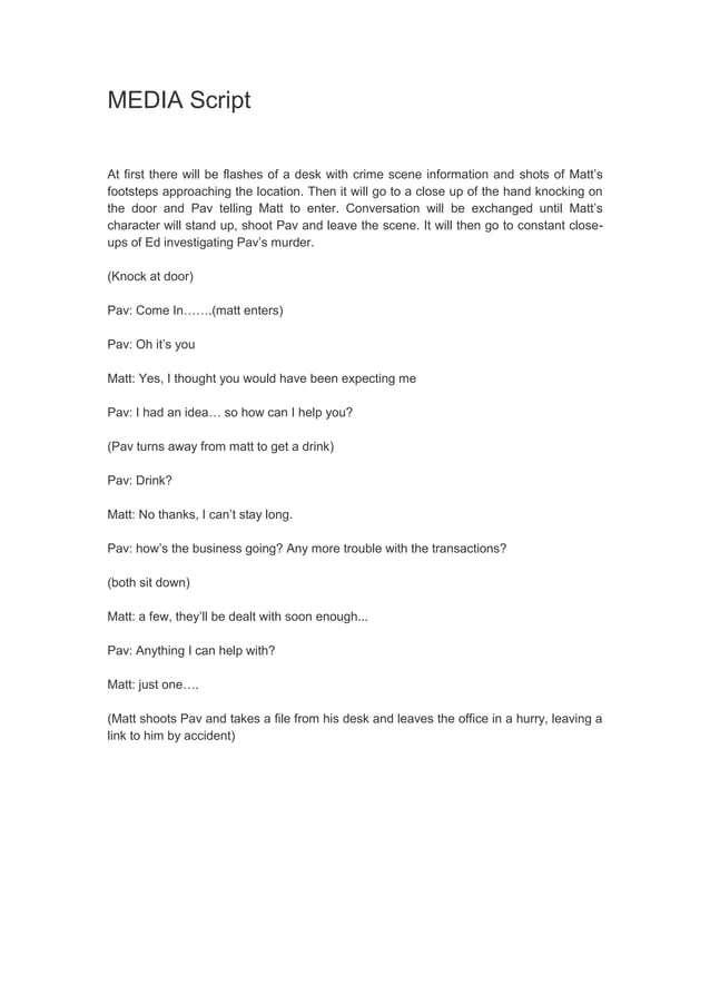 Media script – opening scene | PDF