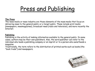 Media sectors | PPTX | Media Industry | Industries