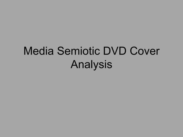 Media Semiotic Film Poster Analysis | PPTX