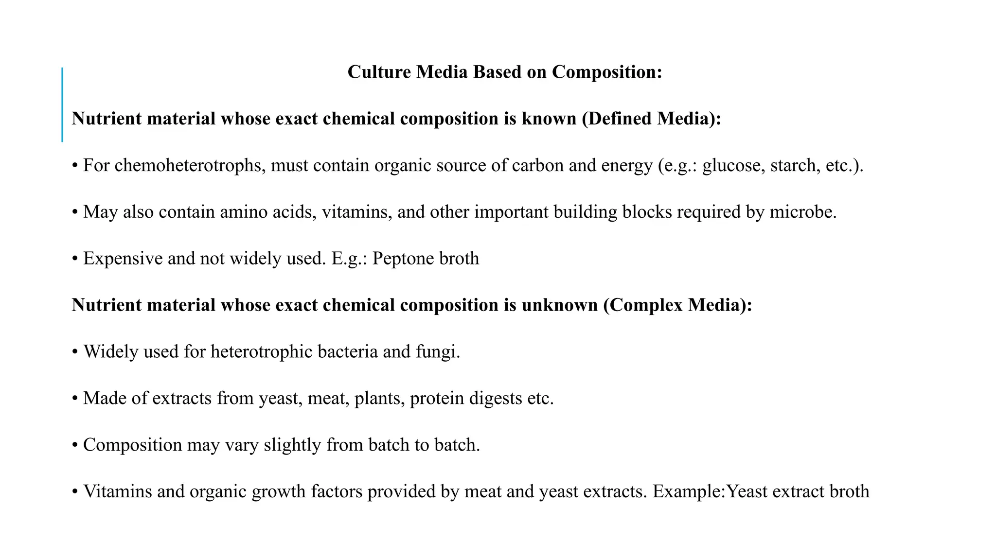 Medias for bacterial growth.........pptx