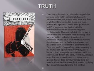 Nine principles of Journalism | PPTX