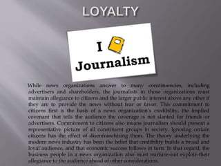 Nine principles of Journalism | PPTX
