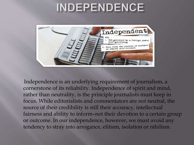 Nine principles of Journalism | PPTX