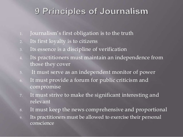 Nine principles of Journalism