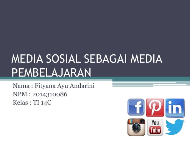 Media sosial sebagai media pembelajaran | PPTX