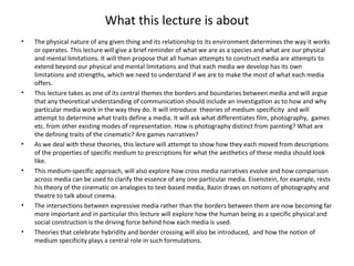 Media specificity level_5_lecture_final | PPT