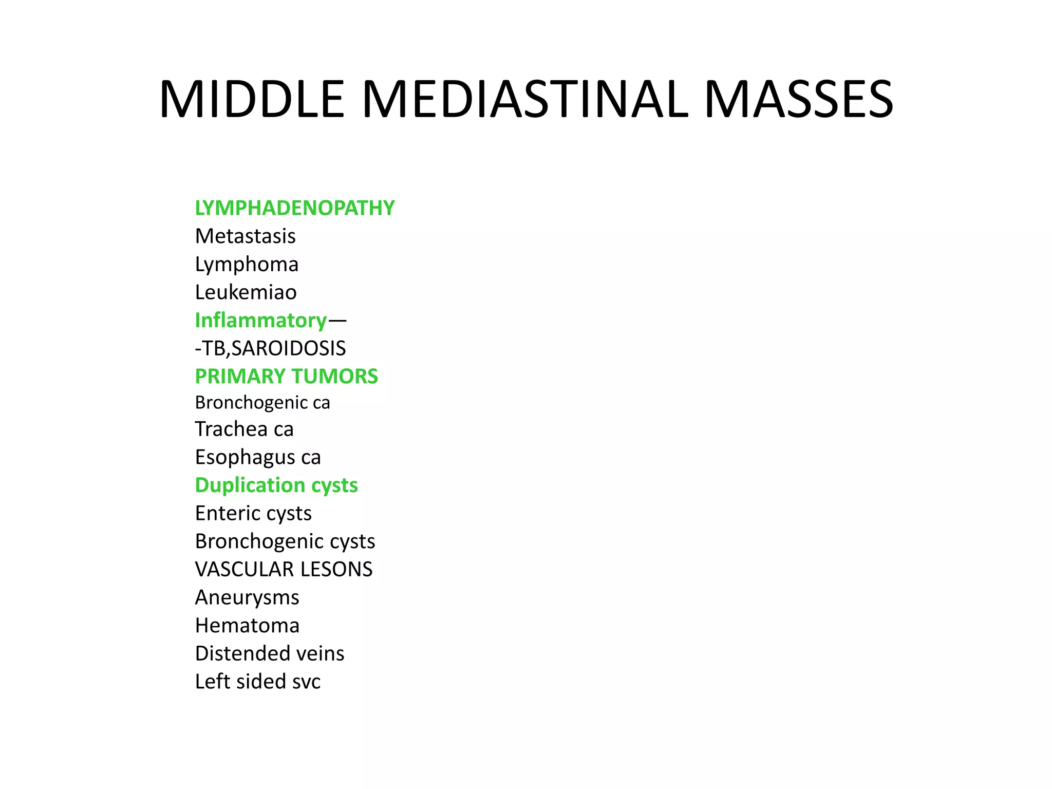 Mediastinal anatomy ,classification of mediastinal masses ans its ...