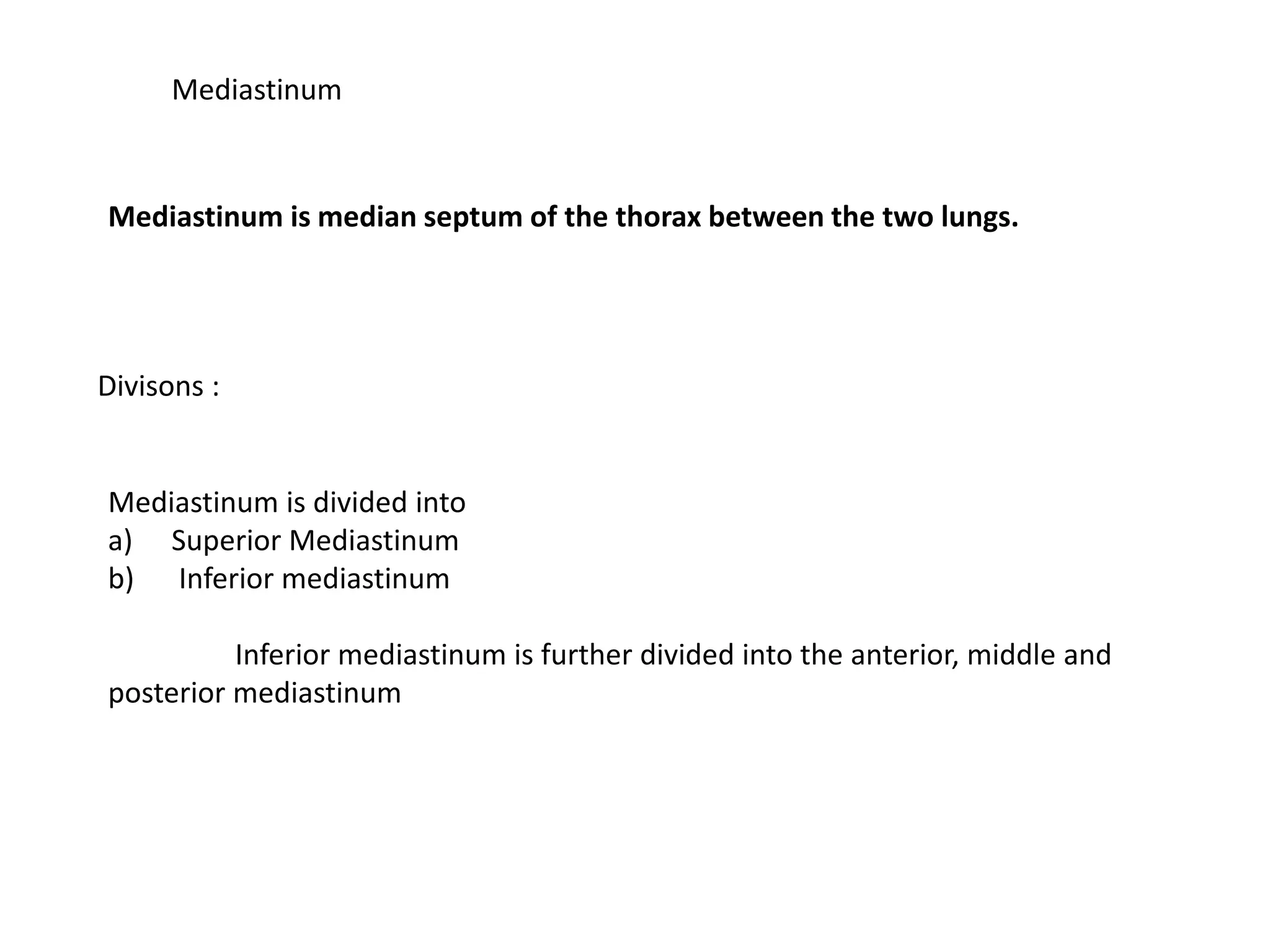 Mediastinal anatomy ,classification of mediastinal masses ans its ...